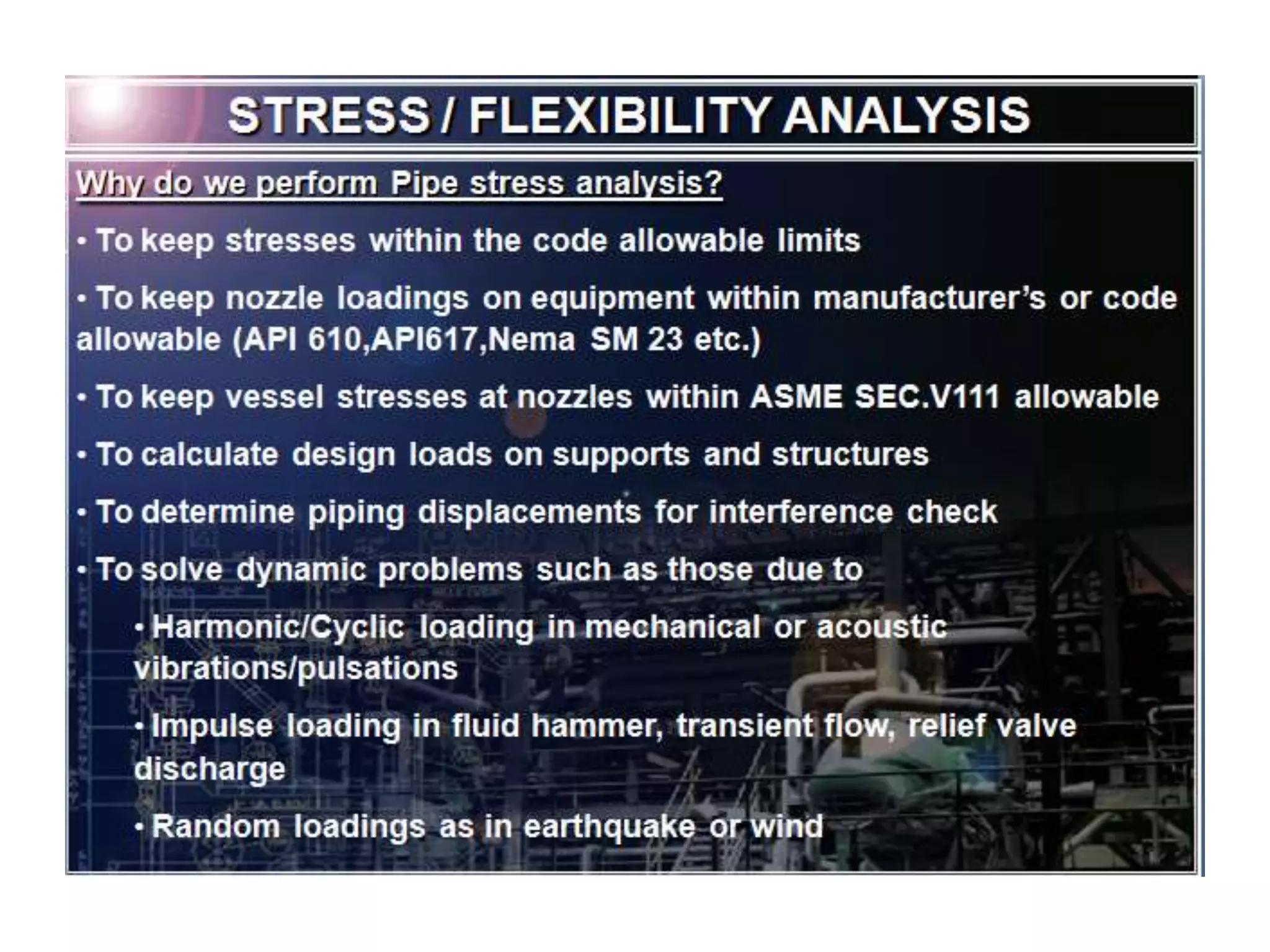 pipe stress analysis for piping engineering | PPTX