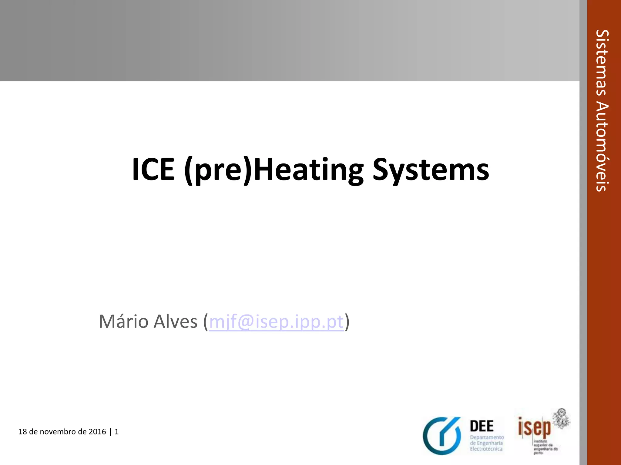Automotive Systems course (Module 05) - Preheating Systems for vehicles ...