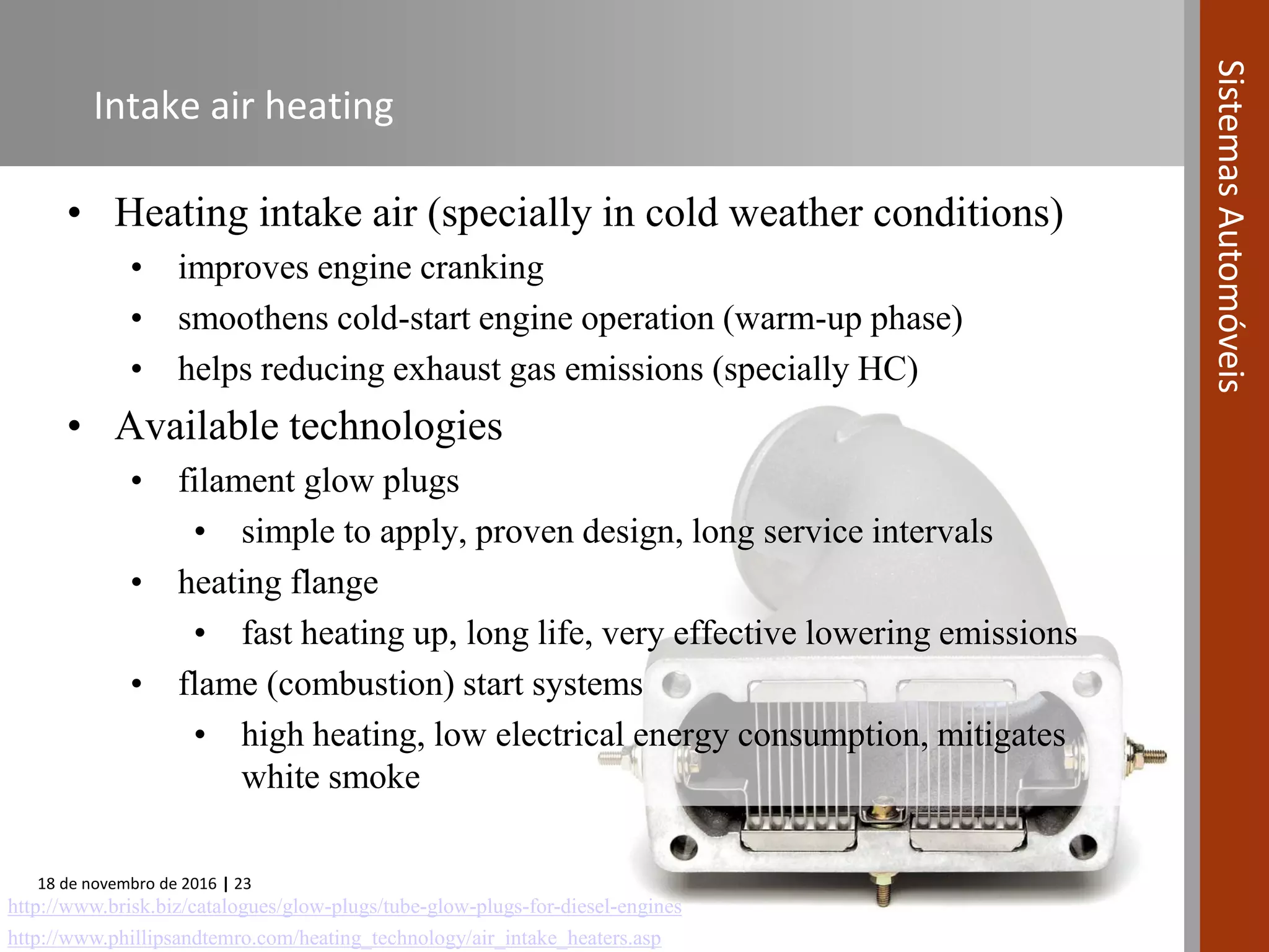 Automotive Systems course (Module 05) - Preheating Systems for vehicles ...