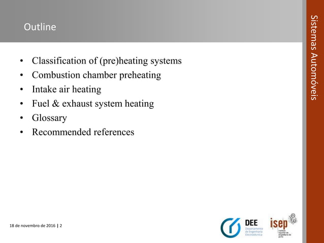 Automotive Systems course (Module 05) - Preheating Systems for vehicles ...