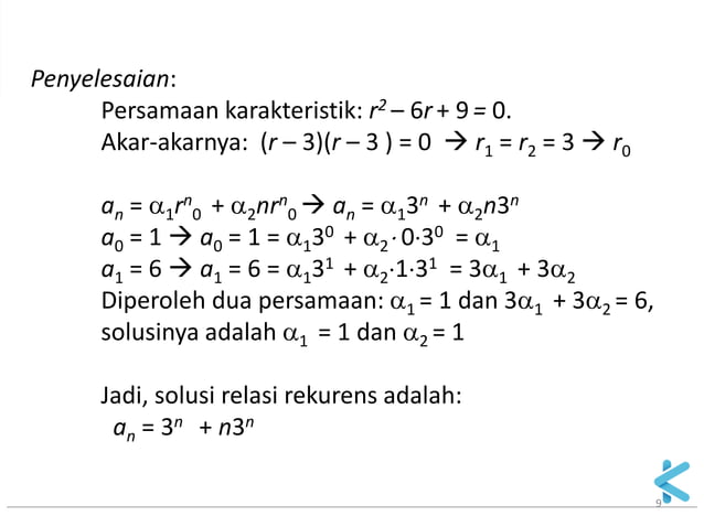 Matematika Diskrit - 05 rekursi dan relasi rekurens - 04 | PPT