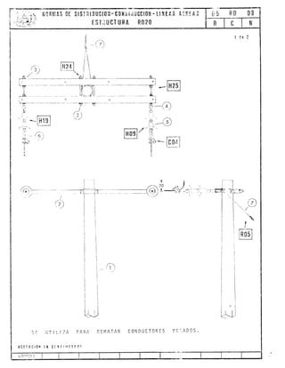 Normas de Distribución - Construcción - Lineas Aéreas Estructura R | PDF