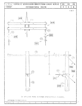 Normas de Distribución - Construcción - Lineas Aéreas Estructura R | PDF