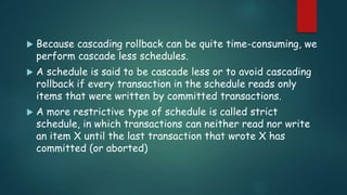 Characteristics Schedule based on Recover-ability & Serial-ability | PPTX