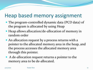 Memory Allocation to a process | PPTX