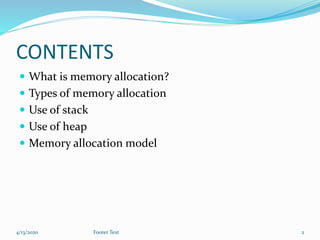 Memory Allocation to a process | PPTX