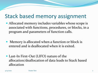 Memory Allocation to a process | PPT