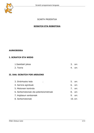 Robotika eta Scratch (Presentación) | PDF