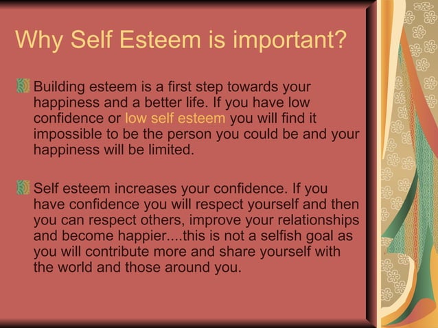Self Esteem | PPT | Family and Relationships