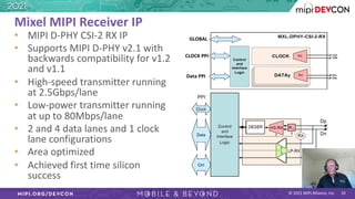 MIPI DevCon 2021: MIPI D-PHY and MIPI CSI-2 for IoT: AI Edge Devices | PDF