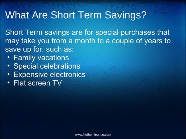 Short Term Savings | PPT