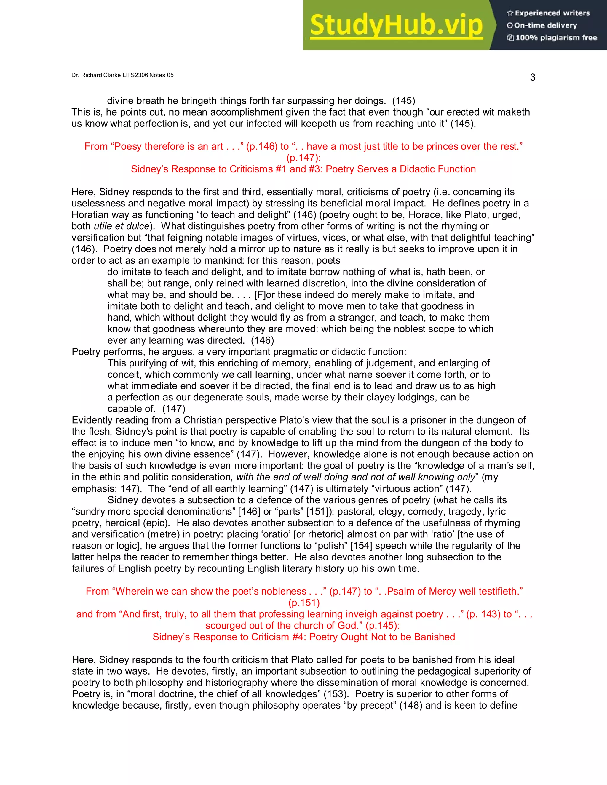 05Sidney An Apology For Poetry | PDF