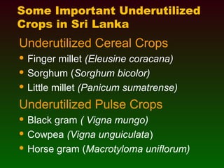Country Status Reports on Underutilized Crops by Hemantha Wijewardena ...