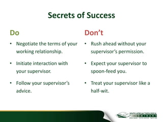 05 The Supervisor-Student Relationship | PPTX