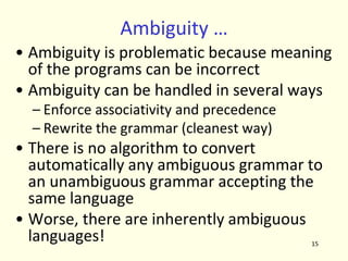 05SyntaxAnalysis in compiler design notespdf | PPT