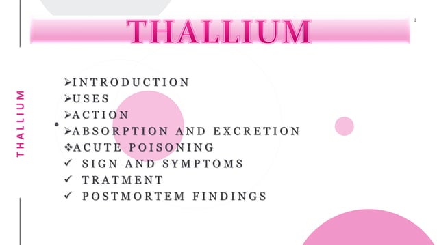 Thallium- inorganic metallic poison (Forensic Toxicology) | PPTX