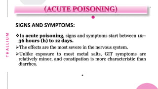 Thallium- inorganic metallic poison (Forensic Toxicology) | PPTX