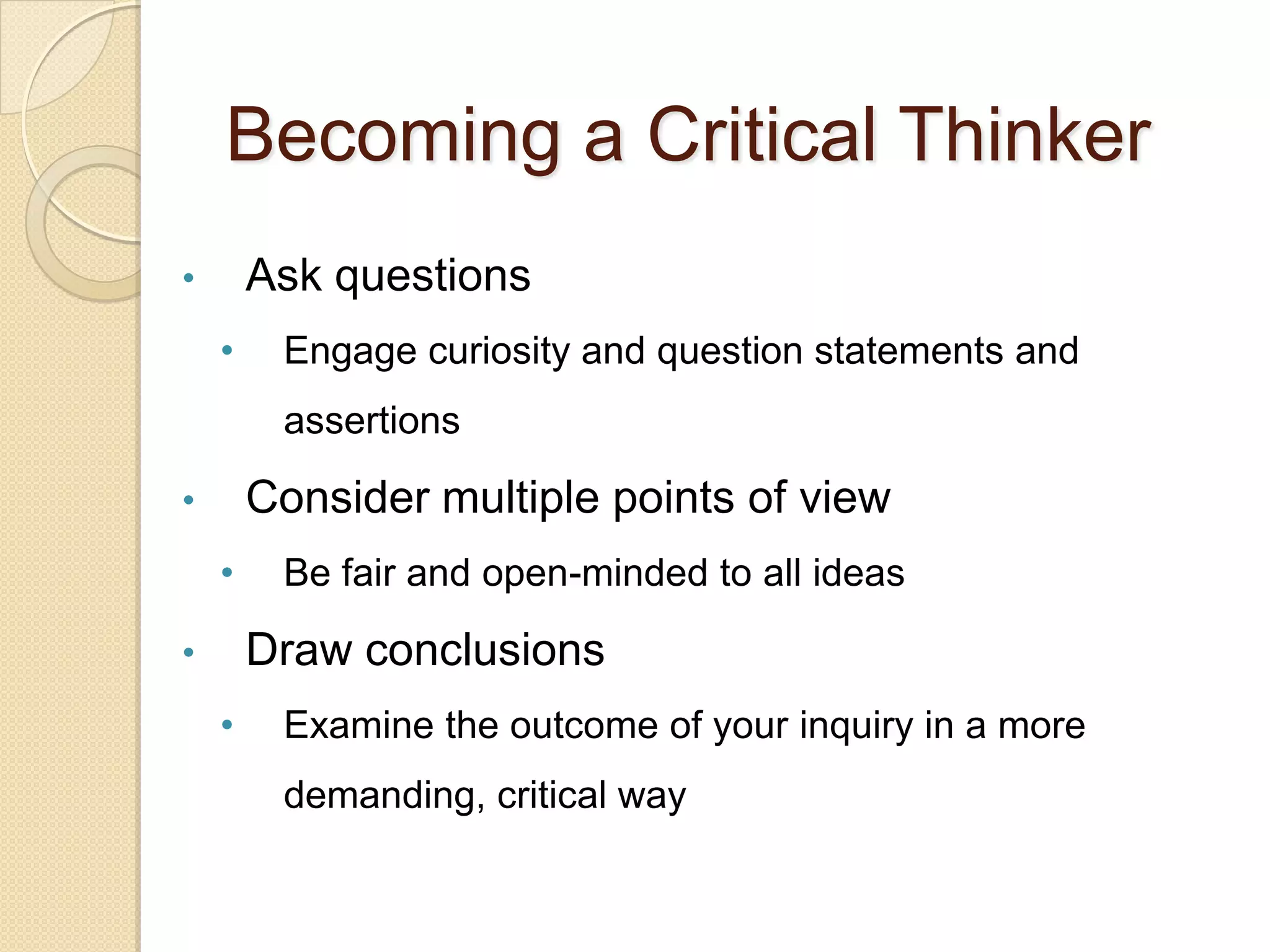 Chapter 5 Thinking Critically | PPT