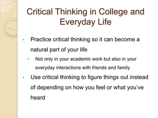 Chapter 5 Thinking Critically | PPT