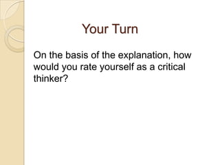 Chapter 5 Thinking Critically | PPT