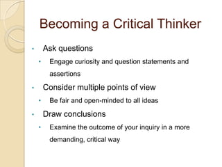 Chapter 5 Thinking Critically | PPT