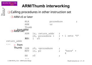 05_Thumb (15).pptx ARM MICROCONTROLLERS THUMB INSTRUCTIONS WORKING ...
