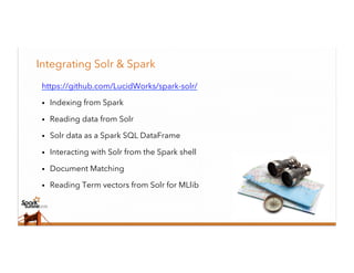 Integrating Spark and Solr-(Timothy Potter, Lucidworks) | PPT