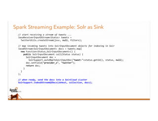 Integrating Spark and Solr-(Timothy Potter, Lucidworks) | PPT