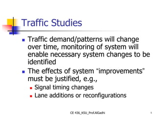 05 Traffic Data Collection (Traffic Engineering هندسة المرور & Prof ...