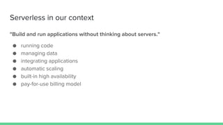 Embracing Serverless: reengineering a real-estate digital marketplace | PPT
