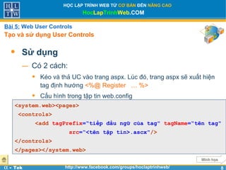 Bài 5 - Web User Controls Asp.net