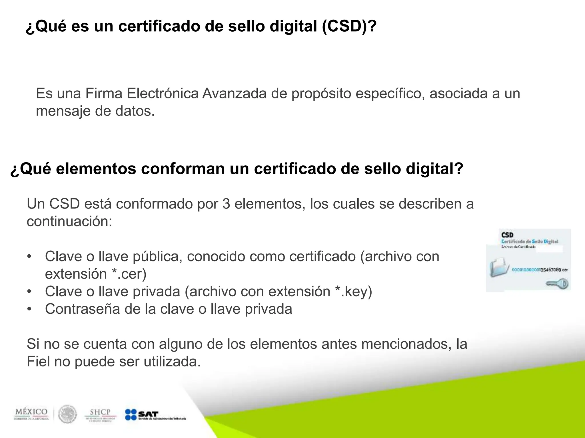 05 usodelCSD (certificado de sello digital) | PPTX