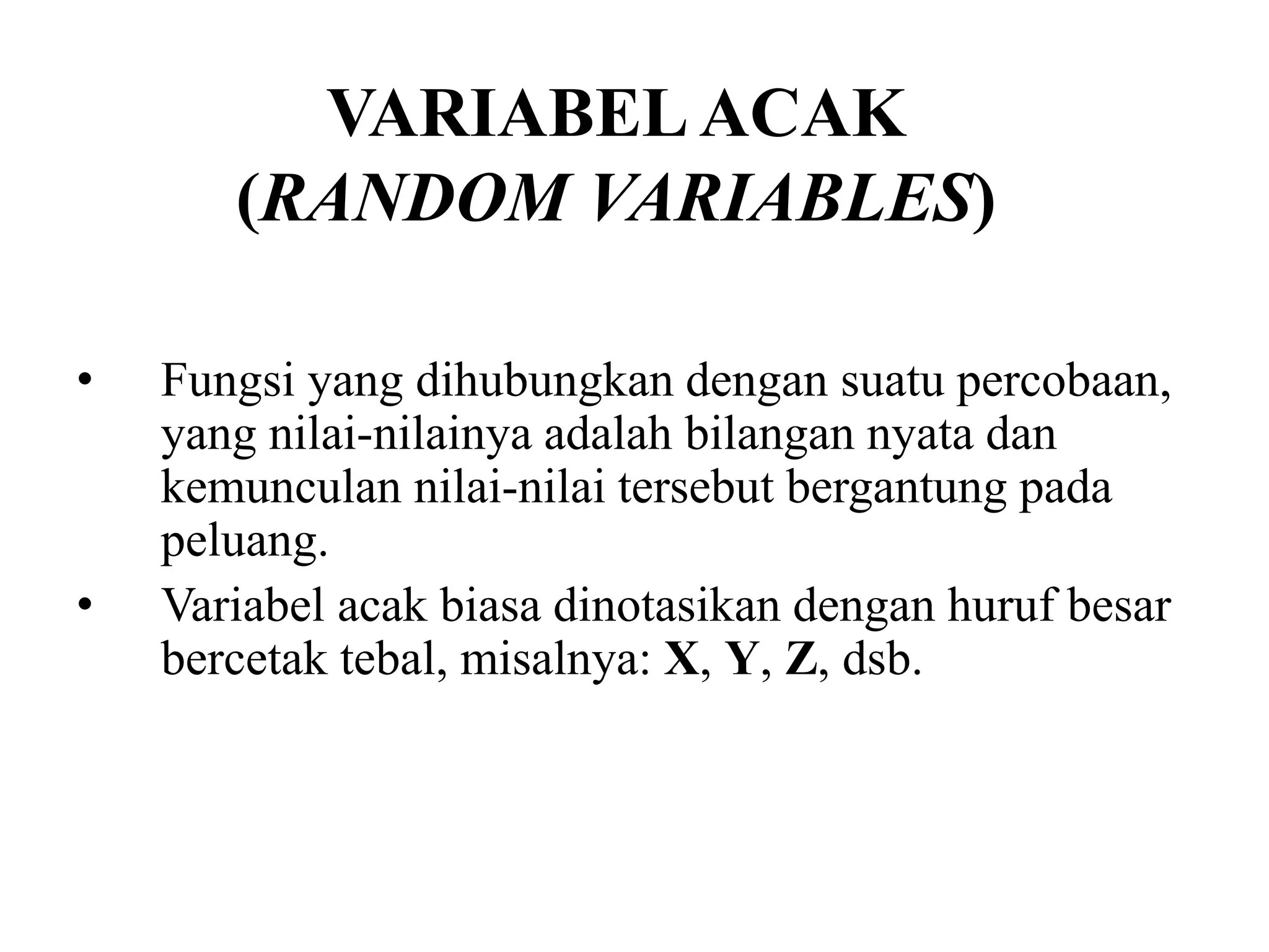 05 variabel acak | PPTX