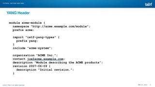 Module 5: YANG Tutorial - part 1 | PPTX
