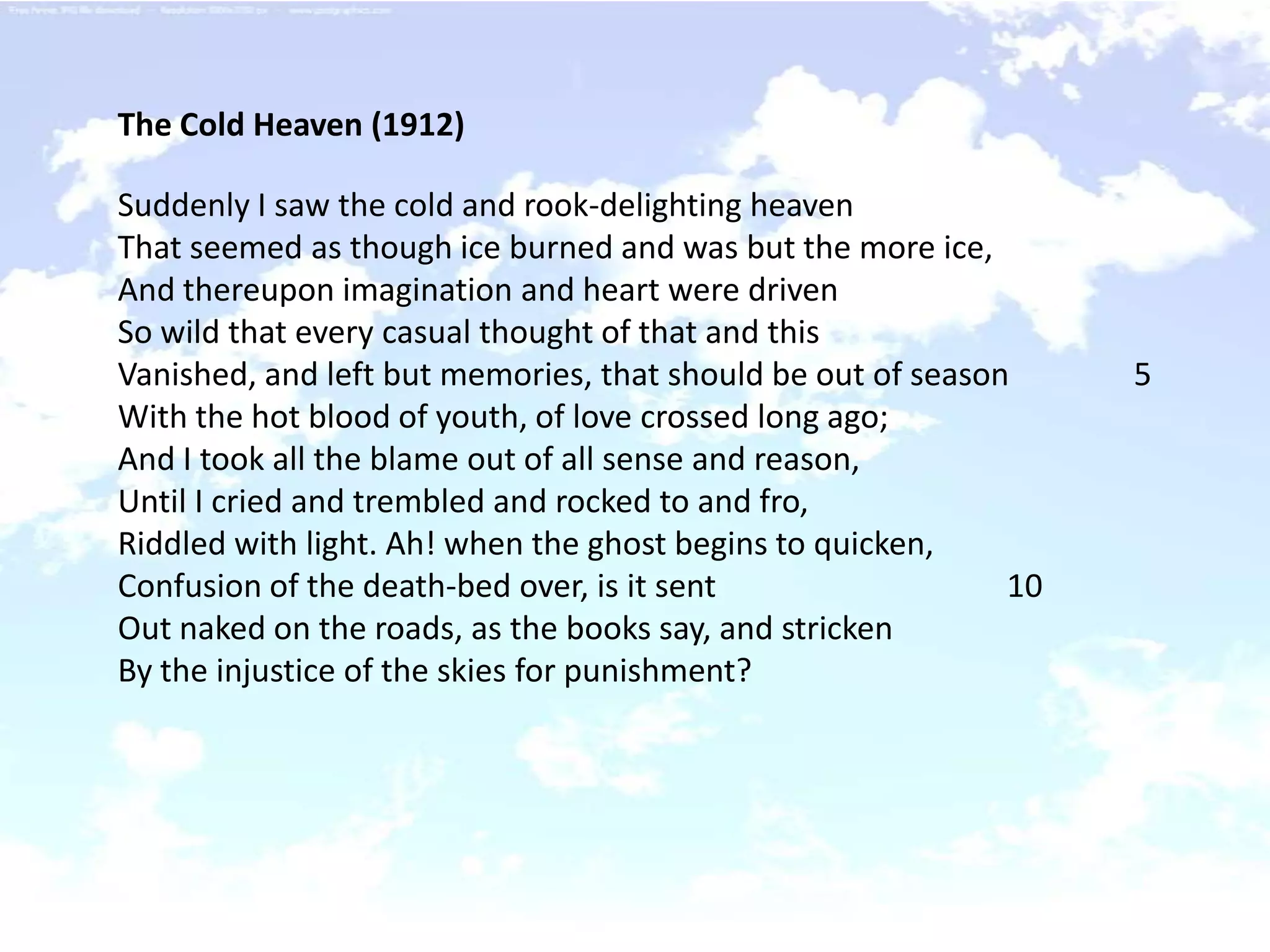 05 yeats cold heaven | PPTX