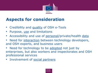 Innovative IT solutions to support OSH – what is going on in Europe ...