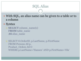 06.02 sql alias | PPT