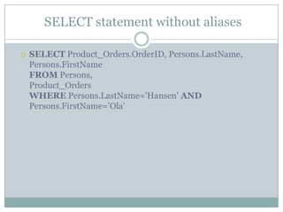 06.02 sql alias | PPT