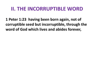 incorruptible things | PPT