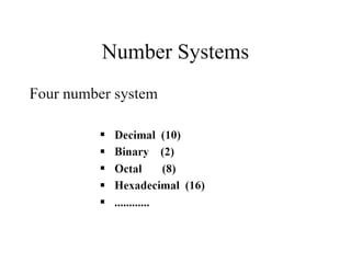Introduction to Computers - Number Systems | PPT