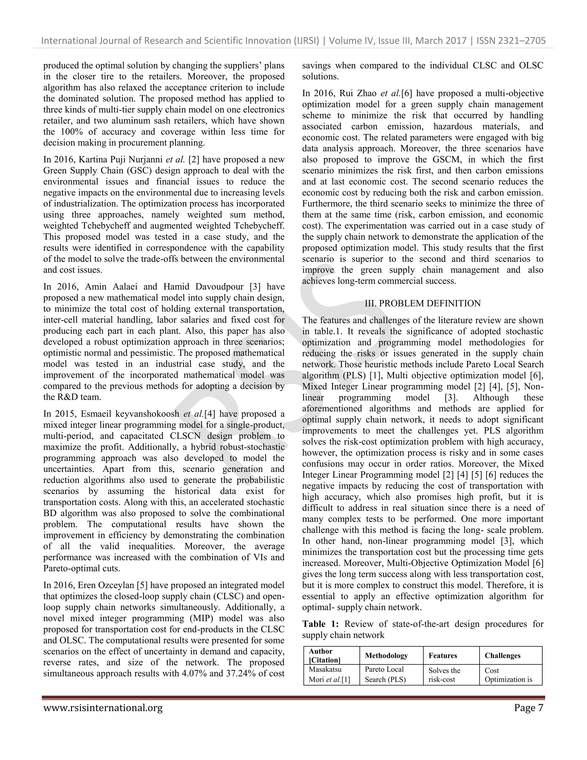 Design And Optimization Of Supply Chain Network With Nonlinear Log