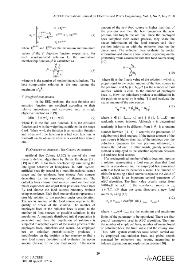 Economic/Emission Load Dispatch Using Artificial Bee Colony Algorithm