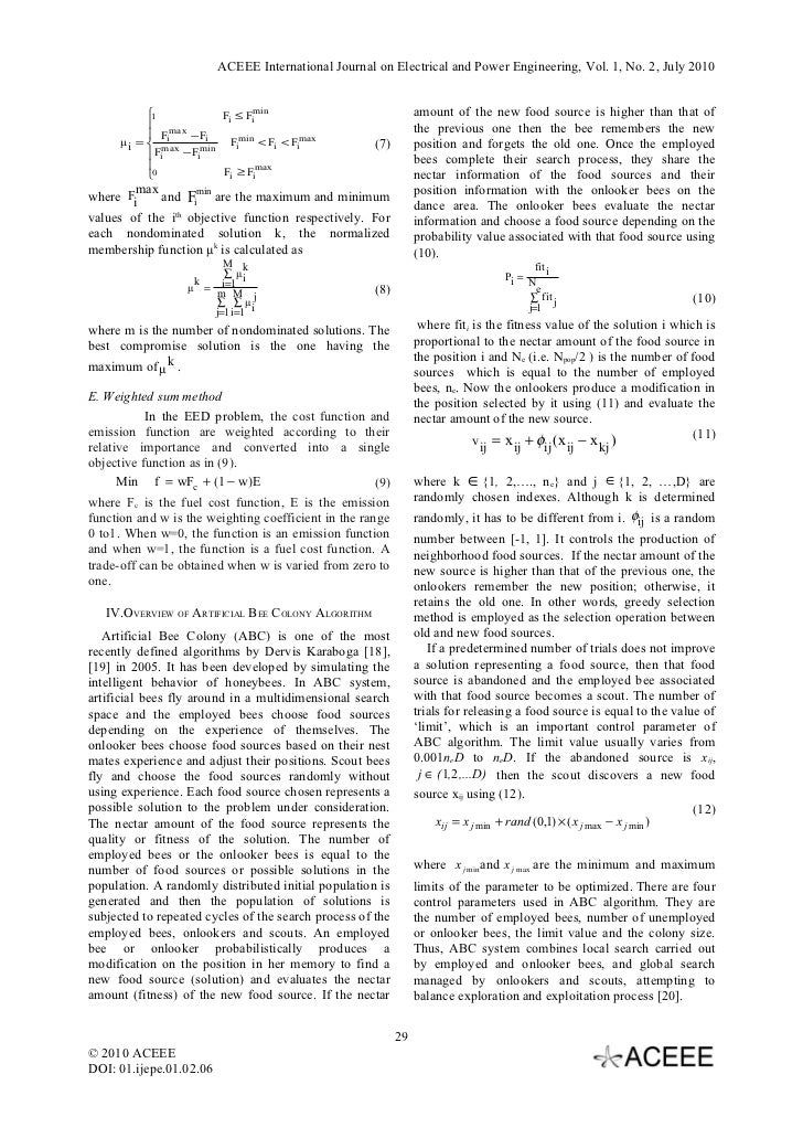 Economic/Emission Load Dispatch Using Artificial Bee Colony Algorithm