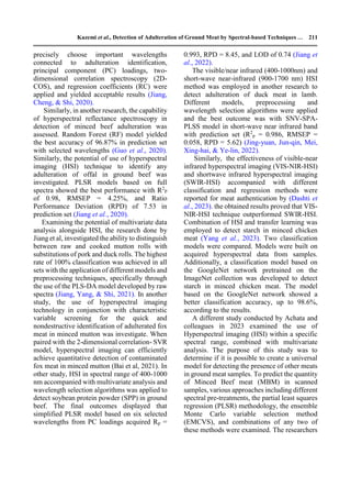Detection of Adulteration of Ground Meat by Spectral-based Techniques and Artificial ...