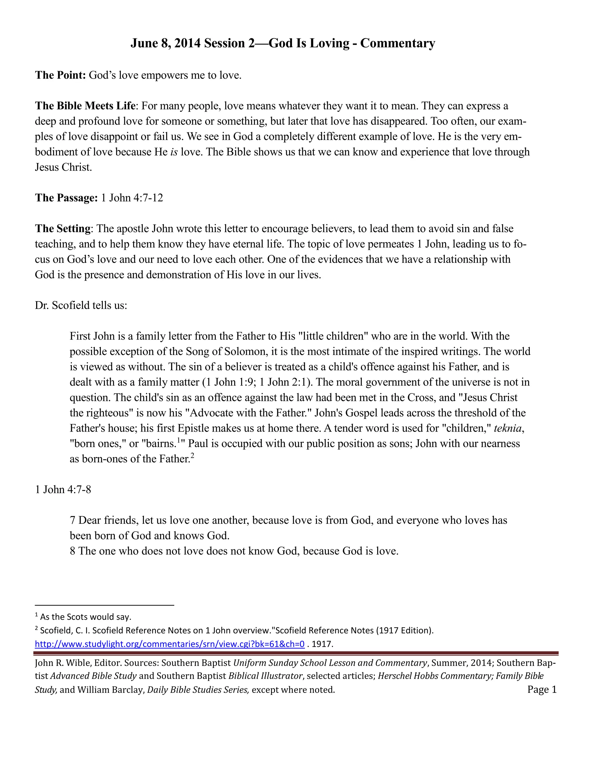 06.08.14.god.loving.commentary.1.john.4 | DOCX