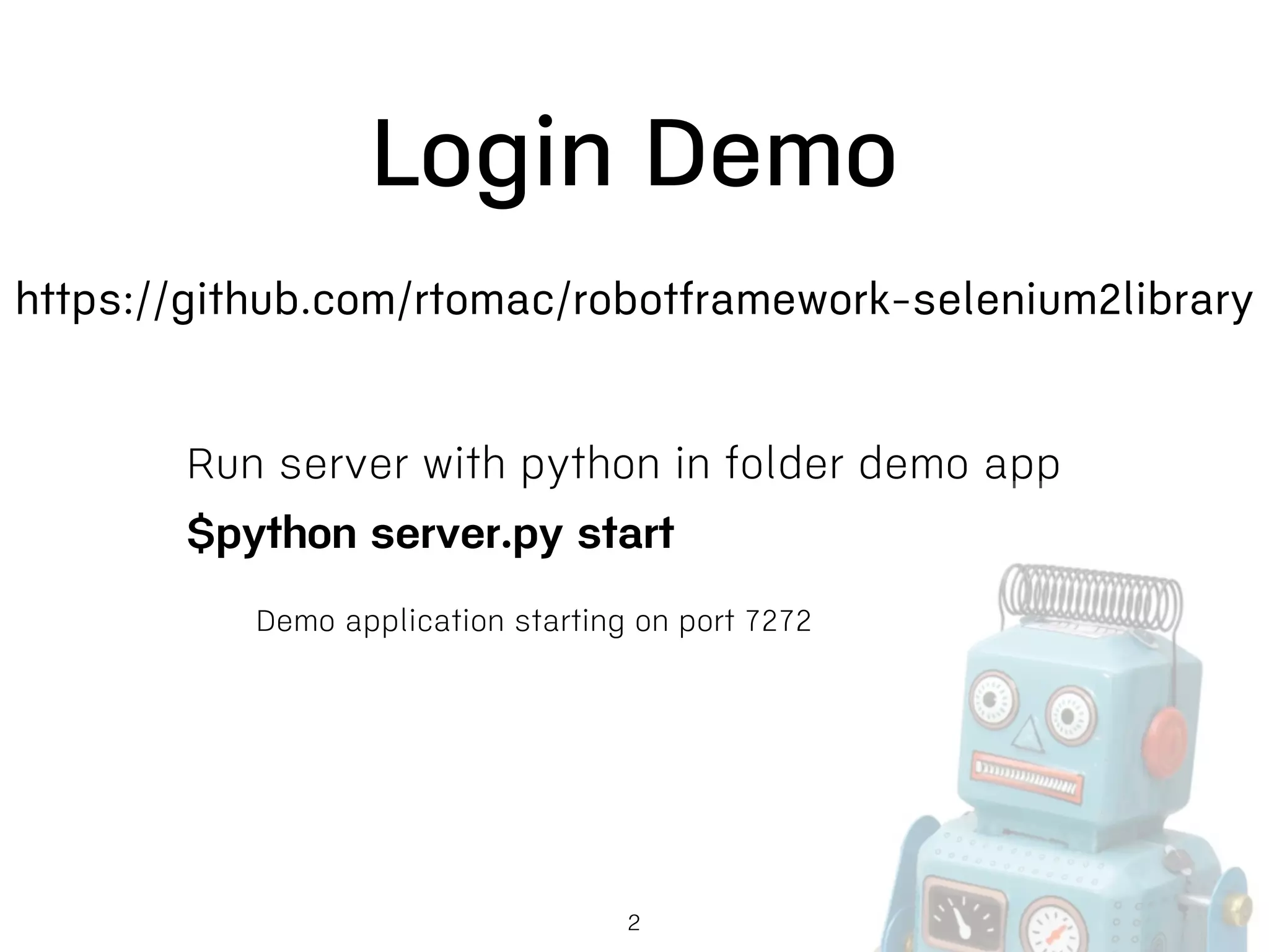 Robot Framework :: Demo login application | PPT
