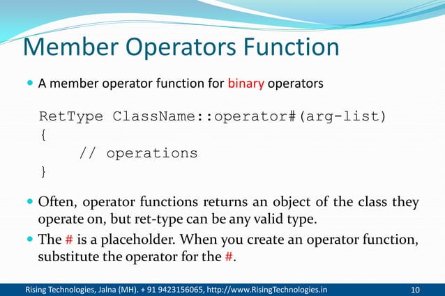06. operator overloading | PPT