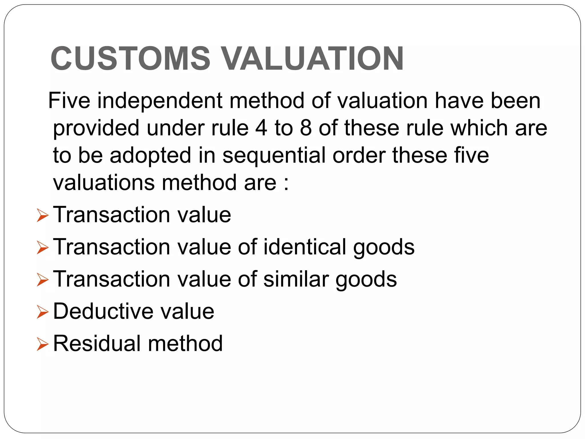 nikhil bhagat indian customs act presentation | PPTX