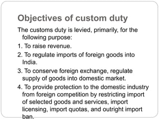 nikhil bhagat indian customs act presentation | PPTX