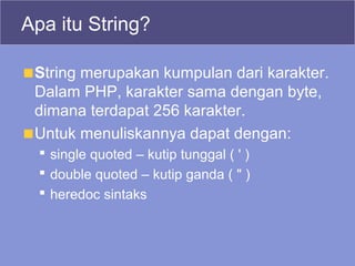 Pertemuan 06. String dan Tanggal | PPT